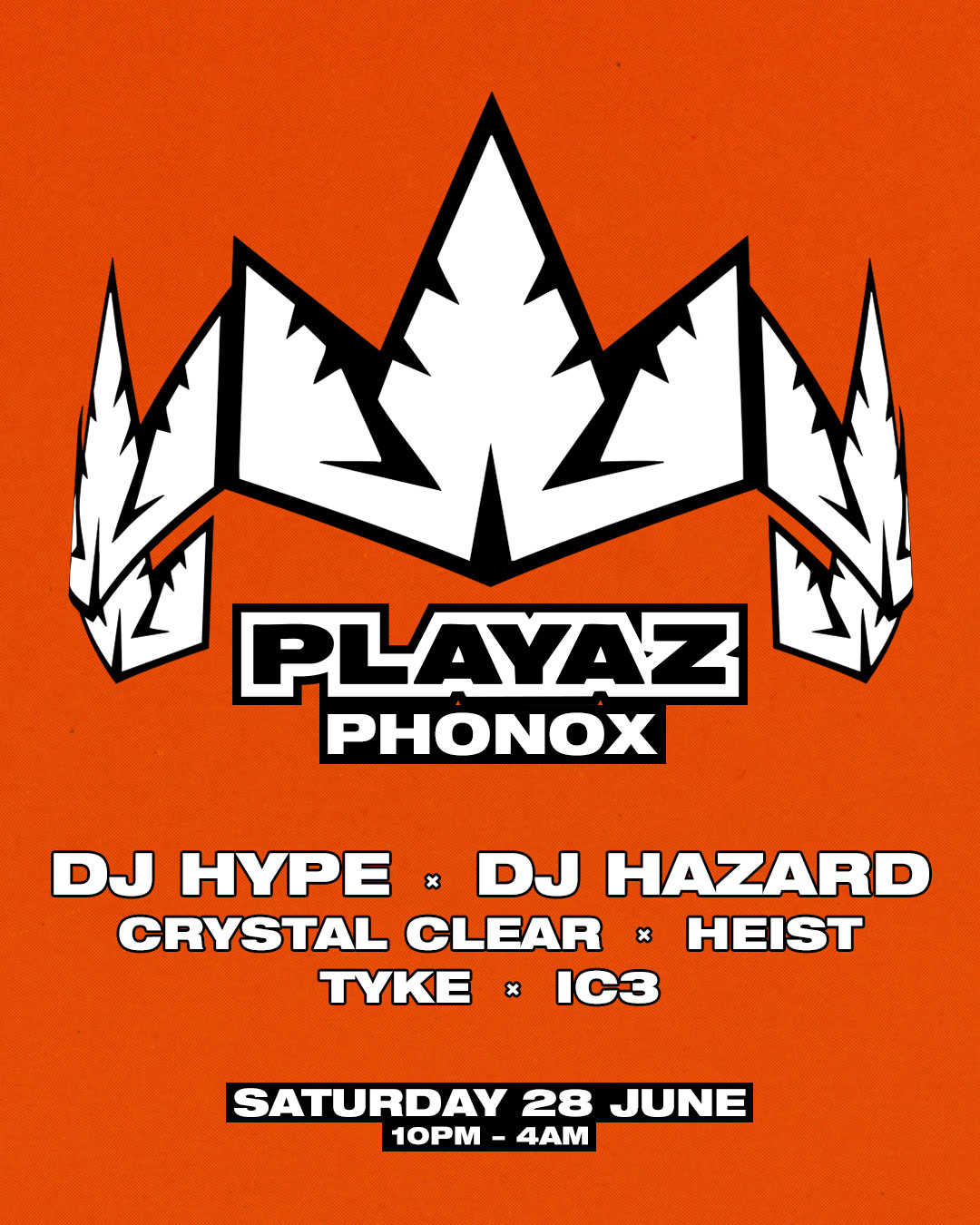 Playaz: DJ Hype, DJ Hazard, Crystal Clear, Heist, Tyke, IC3